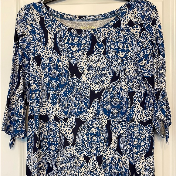 Lilly Pulitzer | Dresses | Lilly Pulitzer Navy And White Turtle Print ...